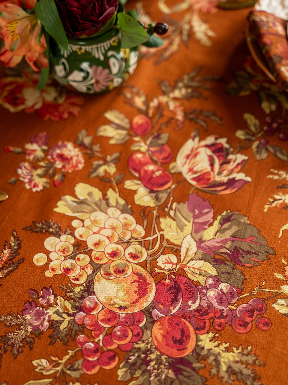 Bountiful Harvest Tablecloth - Rust | Shop Beautiful Designs by April ...