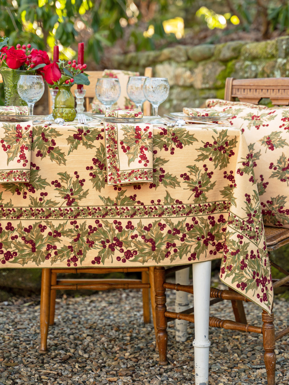 Winterberry Tablecloth - Dark Ecru | Shop Beautiful Designs by April ...