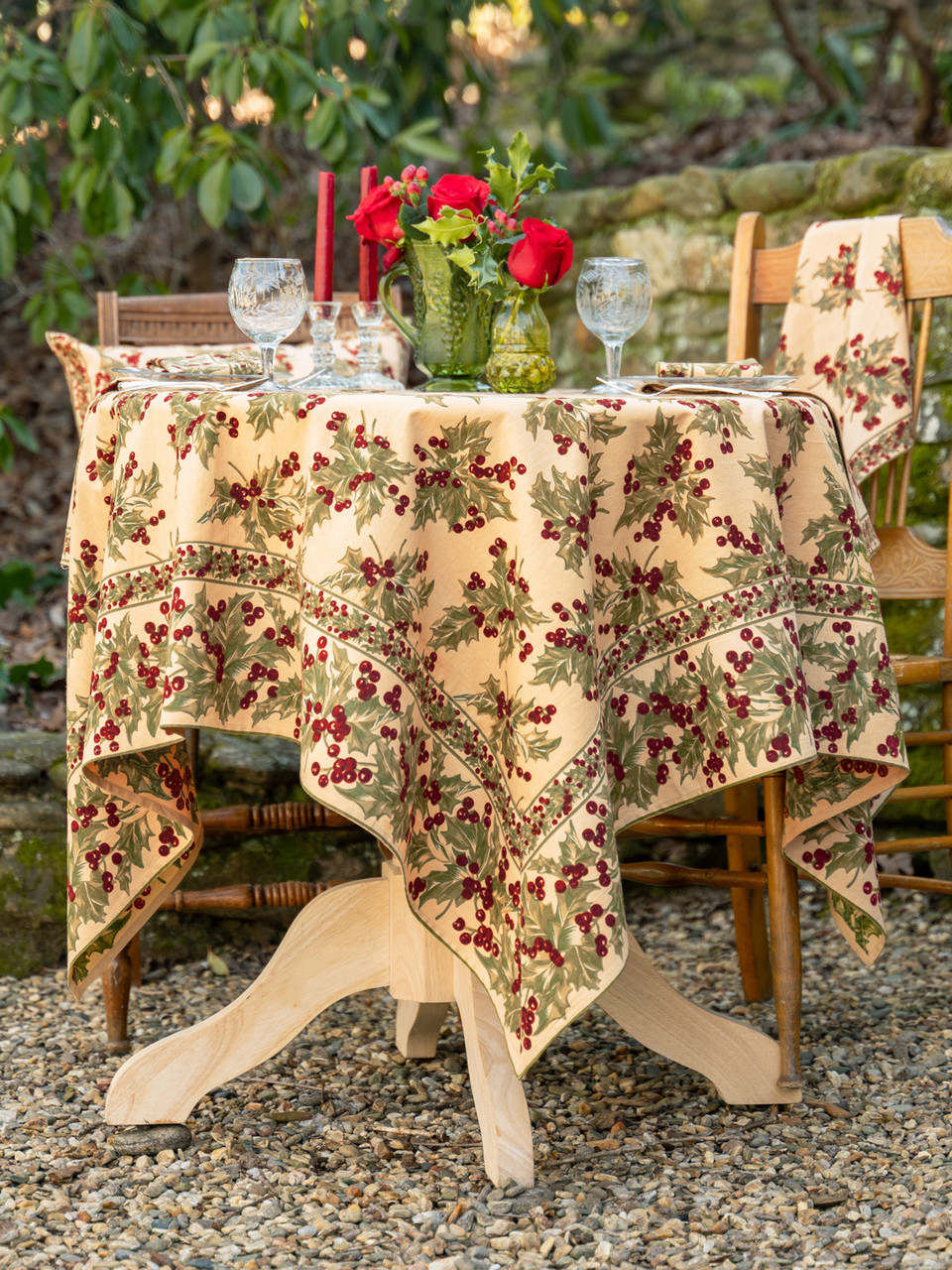 Winterberry Tablecloth - Dark Ecru | Shop Beautiful Designs by April ...