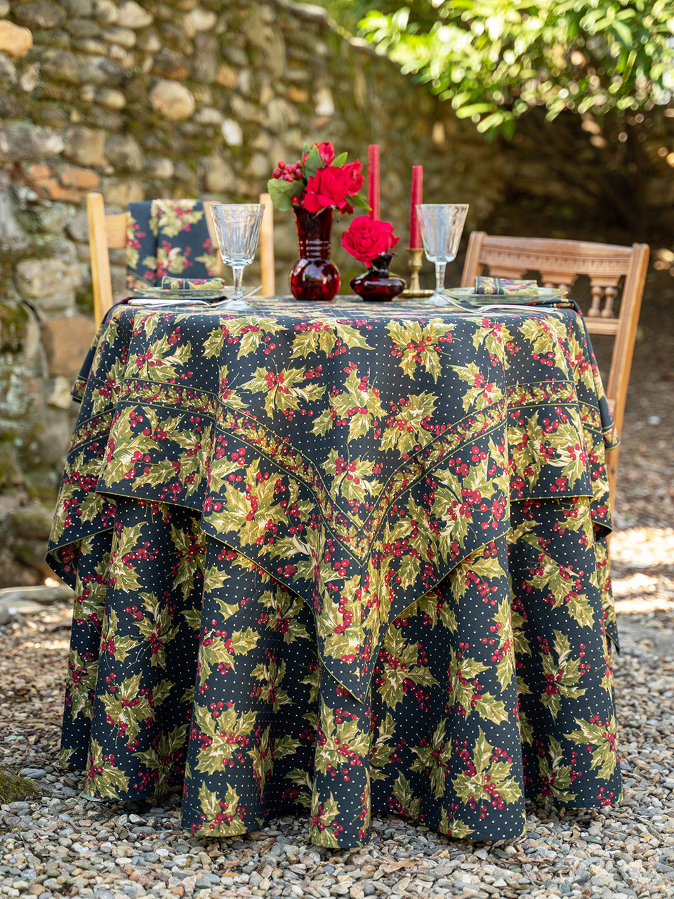 Winterberry Dot Round Cloth - Black | Shop Beautiful Designs by April ...