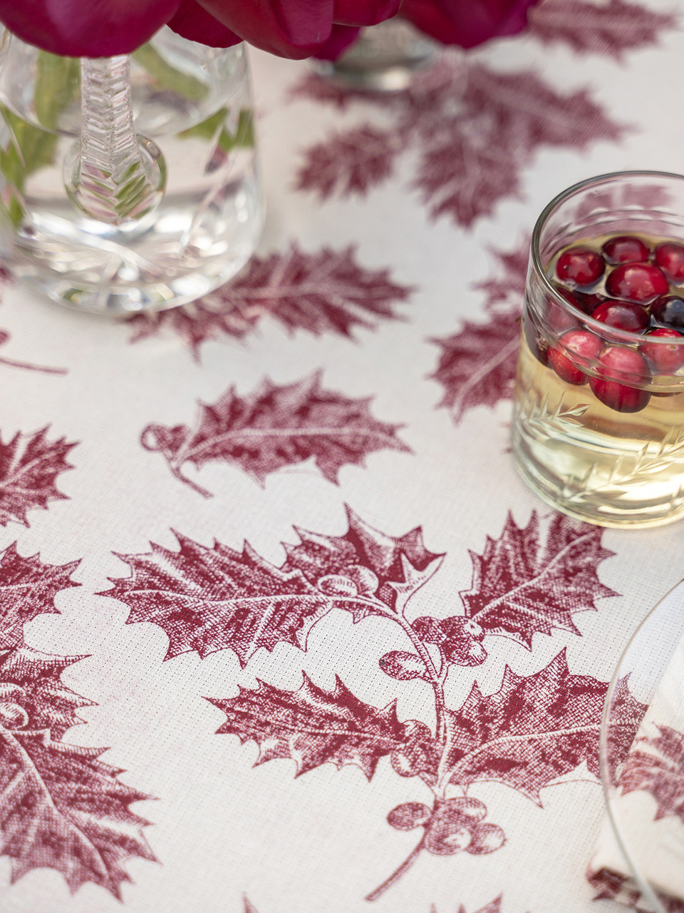 Holly Toile Tablecloth - Red | Shop Beautiful Designs by April Cornell