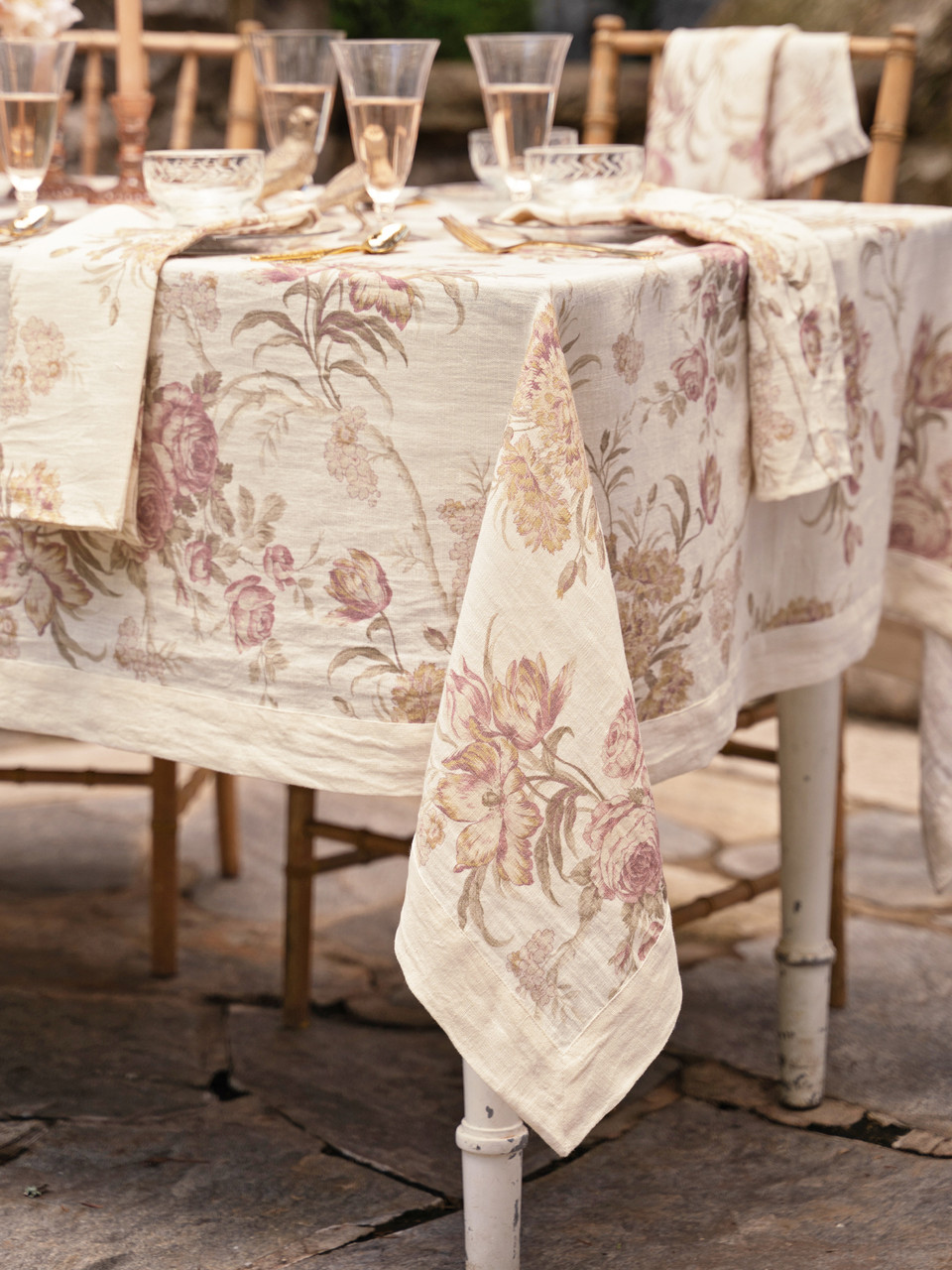 Conservatory Linen Tablecloth - Ecru | Shop Beautiful Designs by April ...