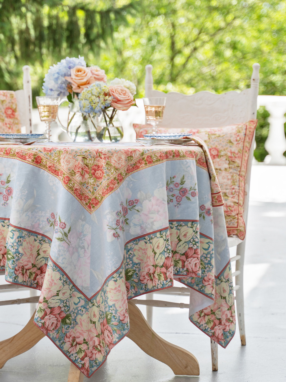 Heirloom Rose Patchwork Tablecloth - Pastel | Shop Beautiful Designs by ...