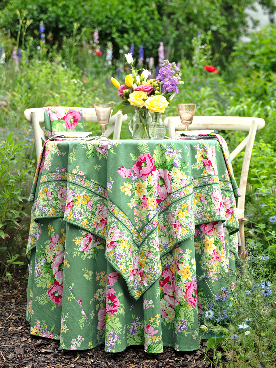 Charming Round Cloth - Jade Green | Shop Beautiful Designs by April Cornell
