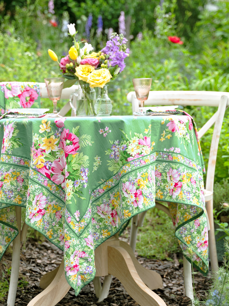Charming Tablecloth - Jade Green | Shop Beautiful Designs by April Cornell