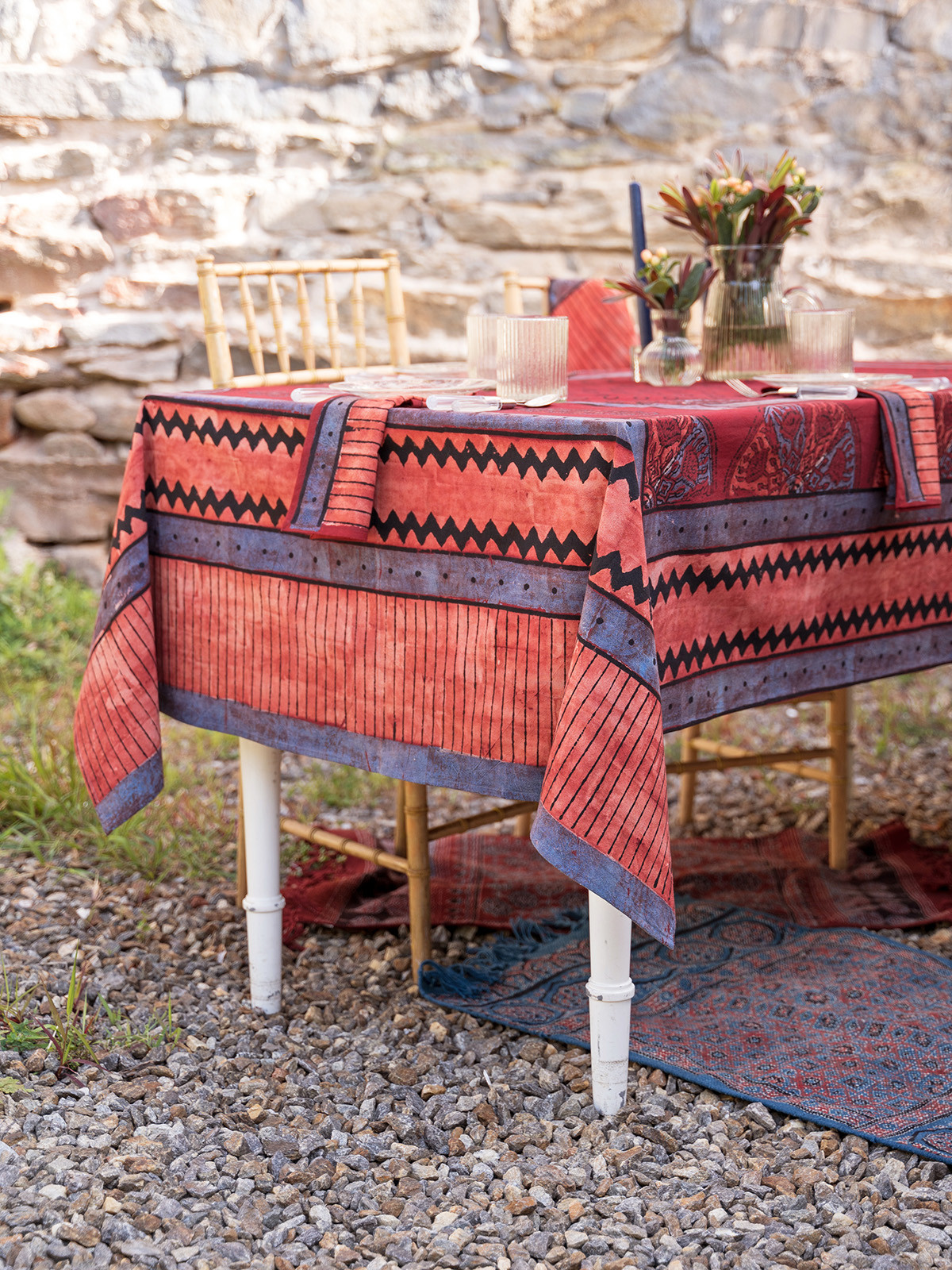 Mosaic Garden Natural Dye Tablecloth | Shop Beautiful Designs by April ...