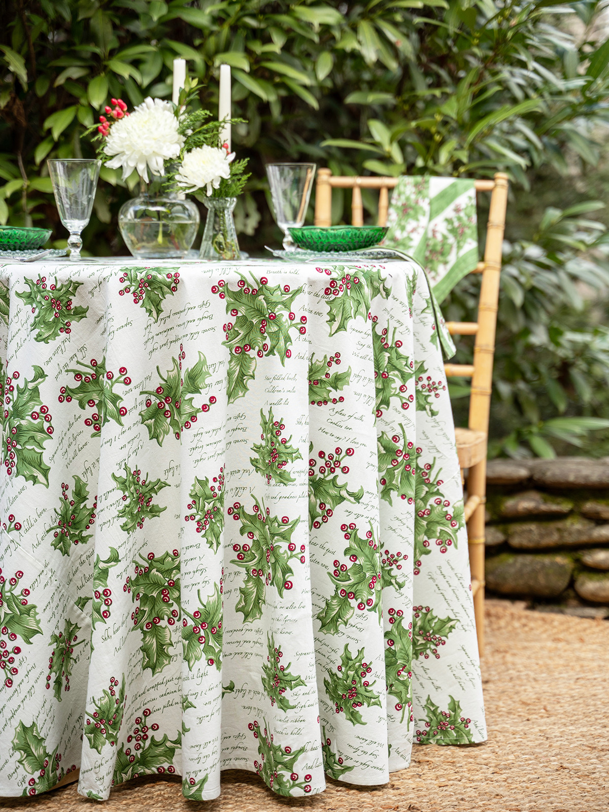 Holly Song Tablecloth - Ecru | Shop Beautiful Designs by April Cornell