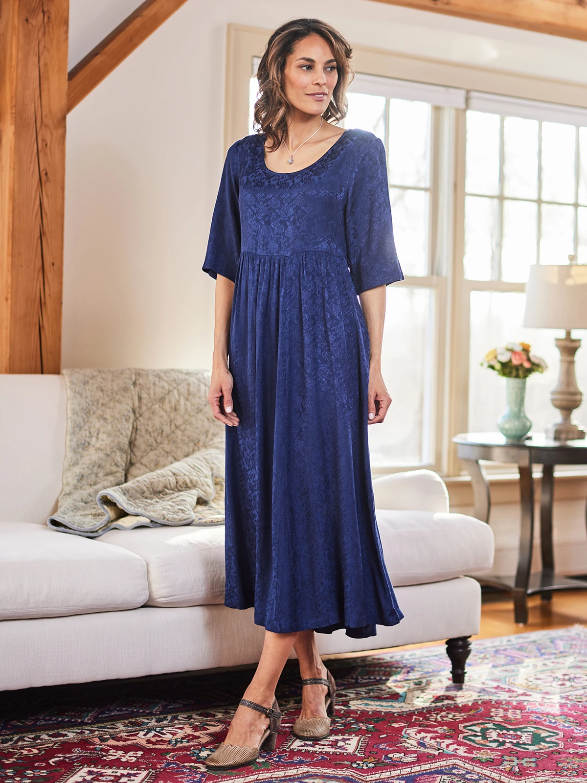 Jacquard Court Dress - Biscuit | Shop Beautiful Designs by April Cornell
