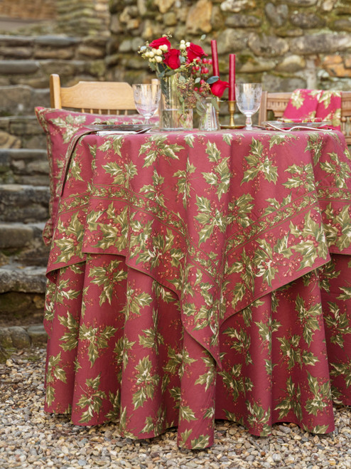 Winterberry Round Cloth - Red | Shop Beautiful Designs by April Cornell