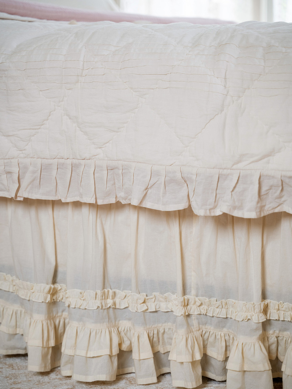 Pretty Pintuck Quilt - Ecru | Shop Beautiful Designs by April Cornell