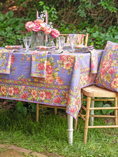 Rosemary Tablecloth - Periwinkle | Shop Beautiful Designs by April Cornell