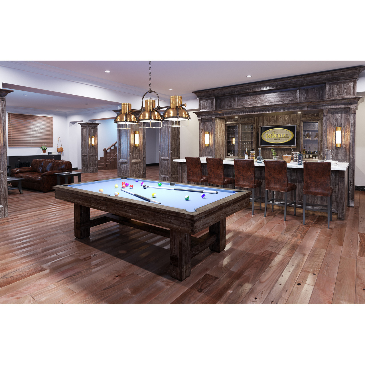 7 or 8 Ft Pool Table Weather Dark Chesnut-Imperia Reno l | Billiard ...