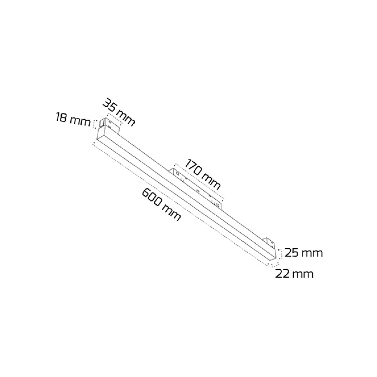 90 CM Magnet Linear Led Aydınlatma 30W Siyah