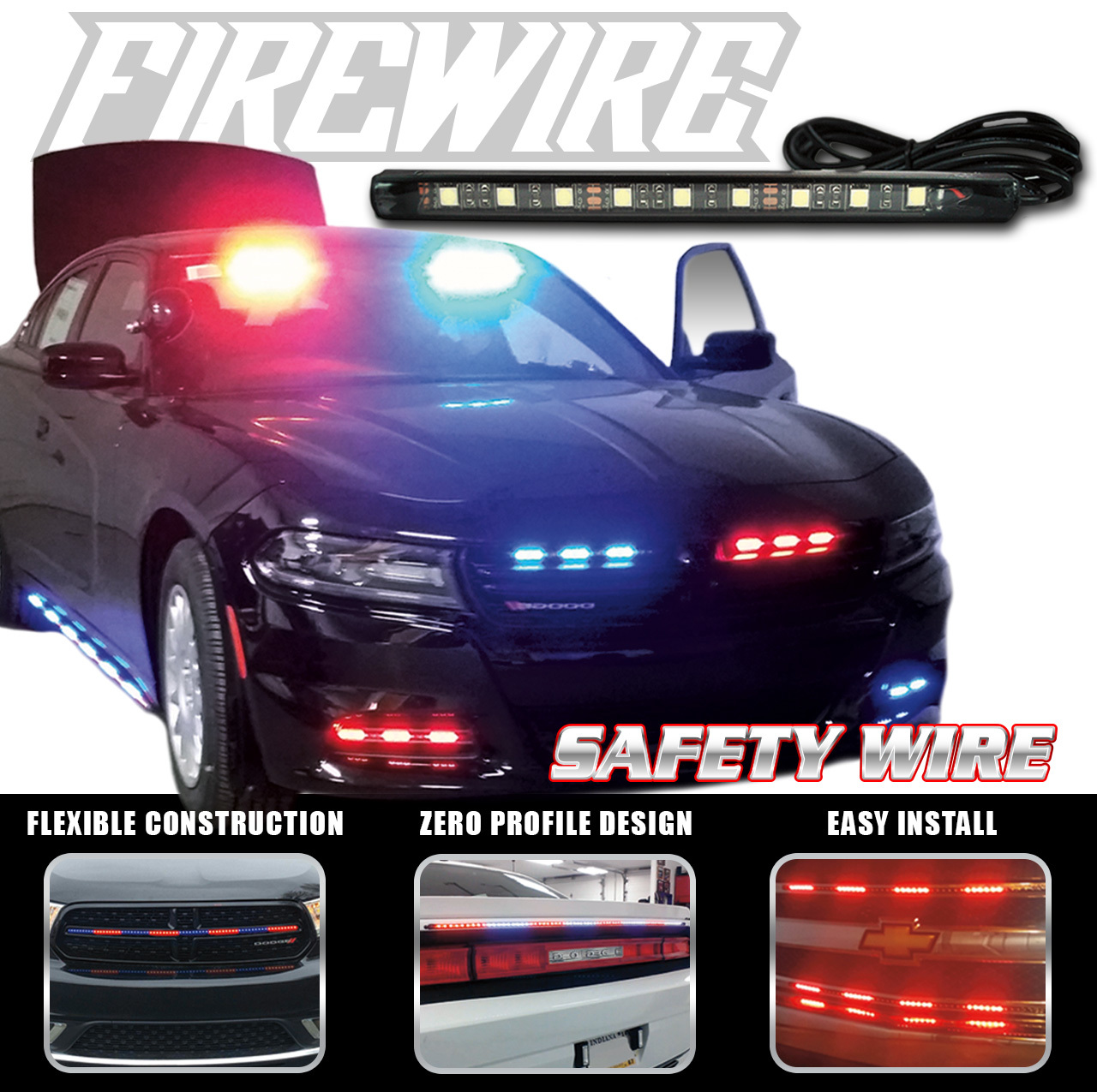 15 Inch Safety Wire - Firewire LEDs