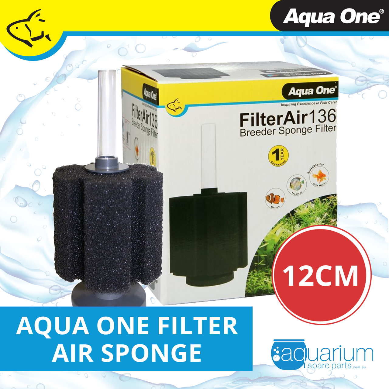 Aqua One Filter Air 136 Breeder Sponge Filter (19886)