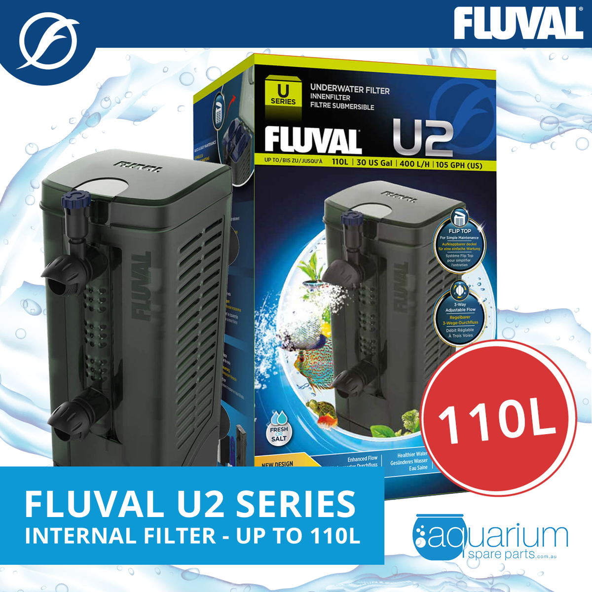 Aquatic - Fluval - Internal Filters - U Series - U2 Filter - Aquarium ...