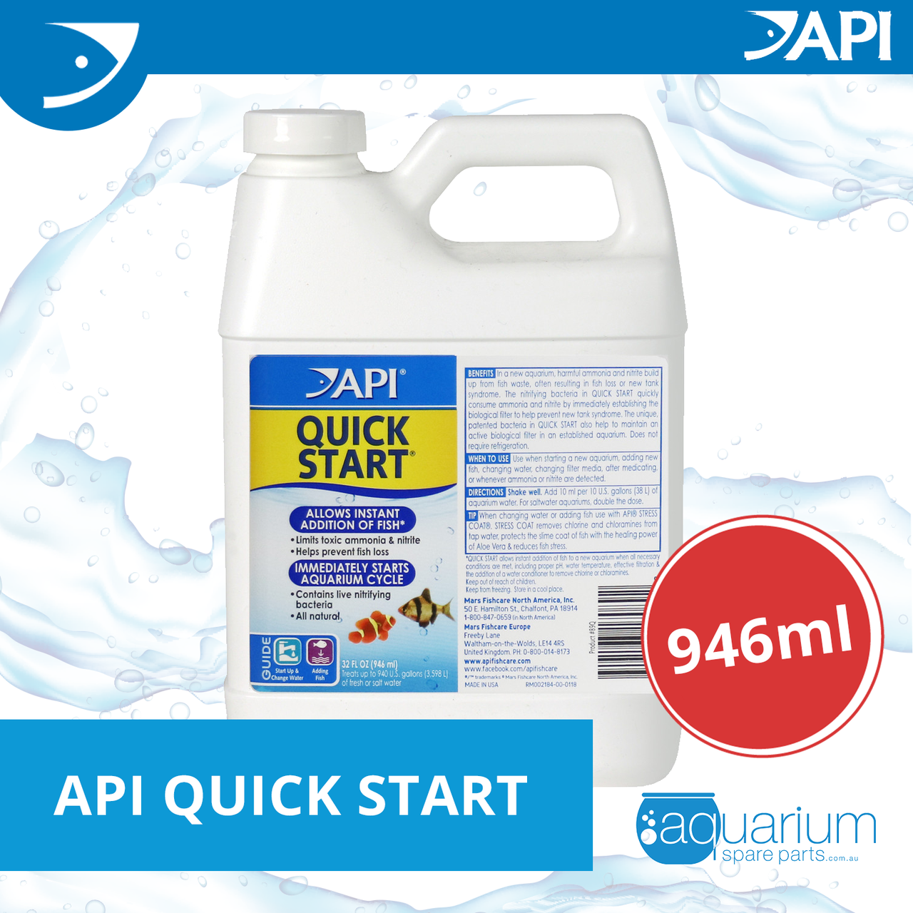 Aquatic - API - Treatments - Quick Start - Aquarium Spare Parts