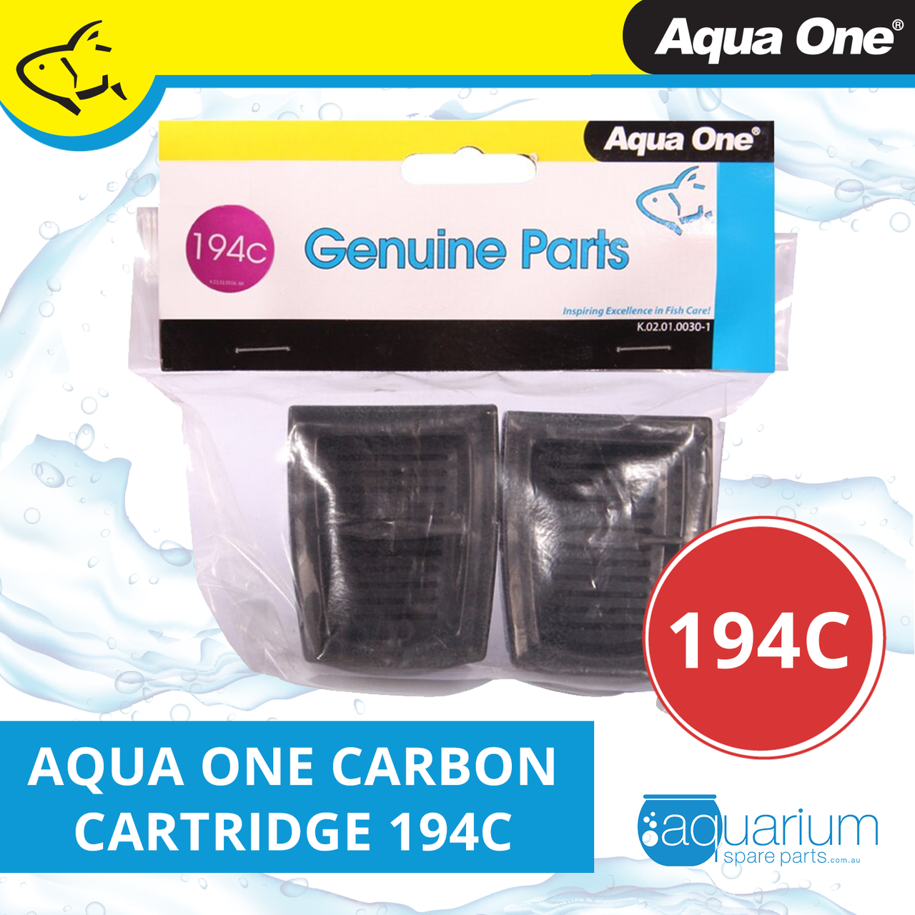 Aqua One HFX 70, 10, 150, 200 Carbon Cartridge (2pk) 196c (25196c)