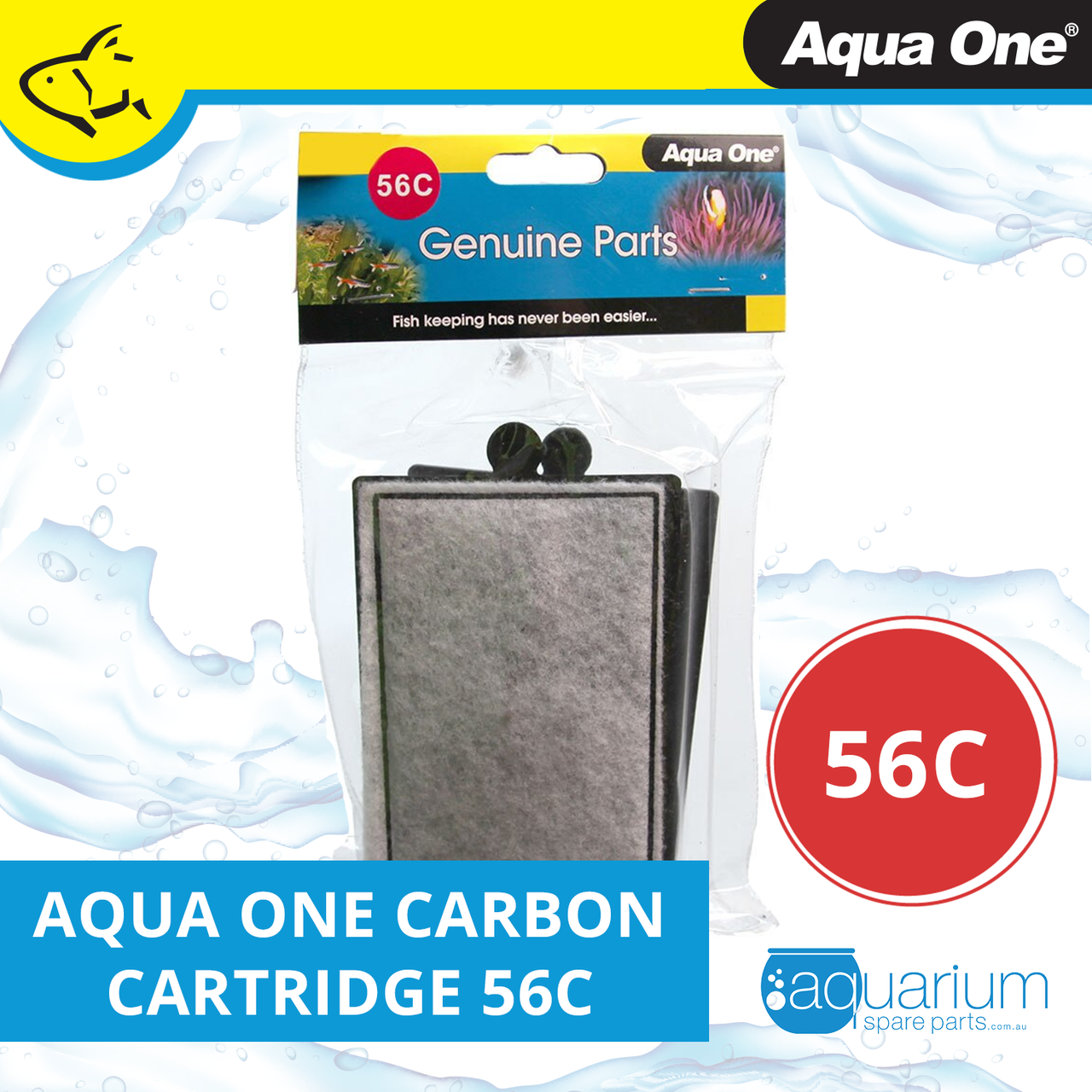 Aqua One 280 ClearView & AquaBac 60 Carbon Cartridge 55c (2pk) (25055c)