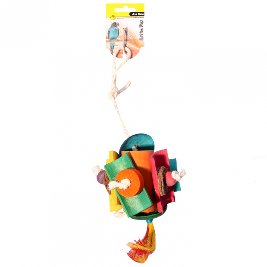 Avi One Bird Toy Wooden Blocks And Beads 35cm (22938)