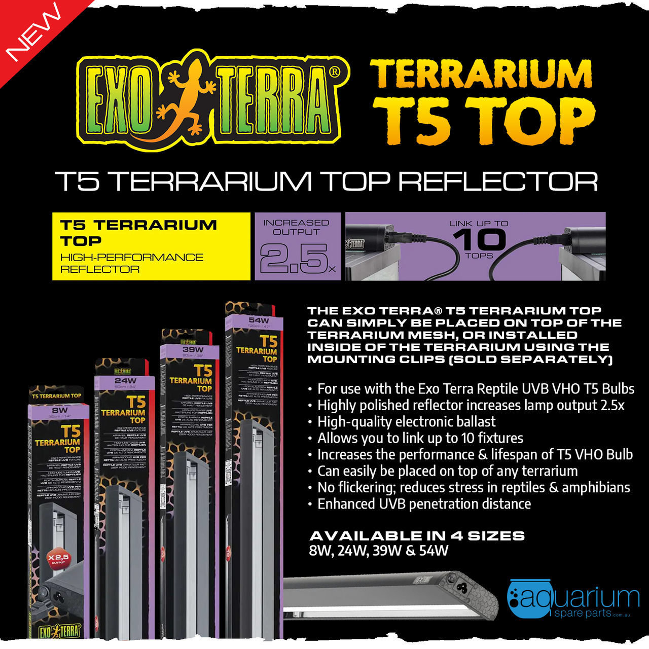 Exo Terra T5 Terrarium Top Interconnection Cable 60cm (PT4260)