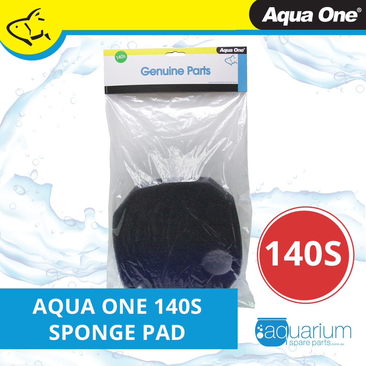 Aqua One Ocellaris 1400/1400 UVC Sponge Pad - 35ppi (2pk) 140s (25140s)
