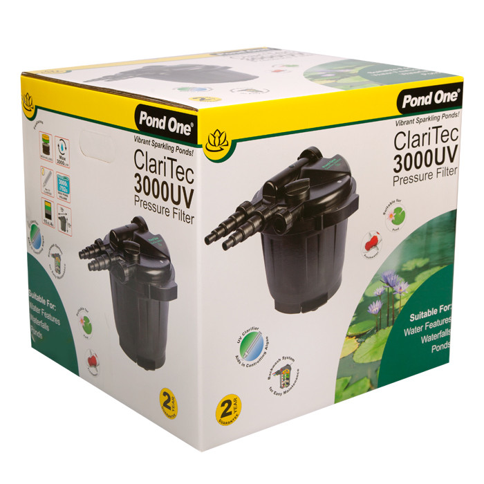 Pond One ClariTec 3000UV Pressurised Filter with 9W UVC (93044)