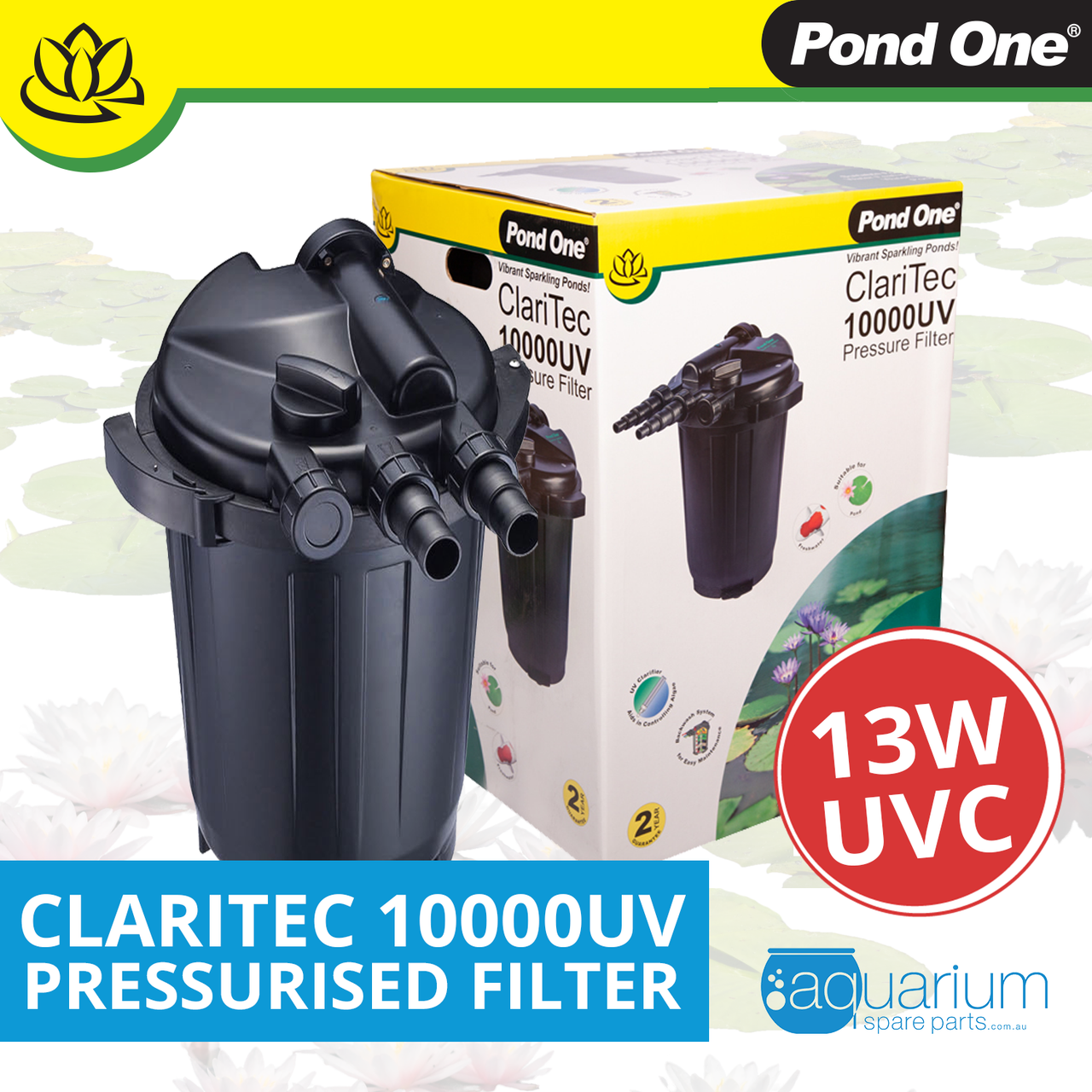 Pond One ClariTec 10000UV Pressurised Filter with 9W UVC (93046)