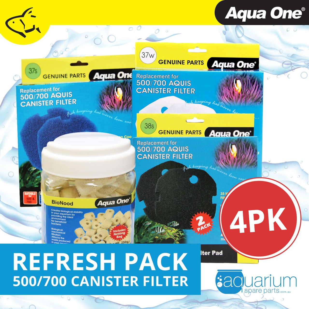 Aqua One Aquis 500/700 Refresh Pack (4pc)