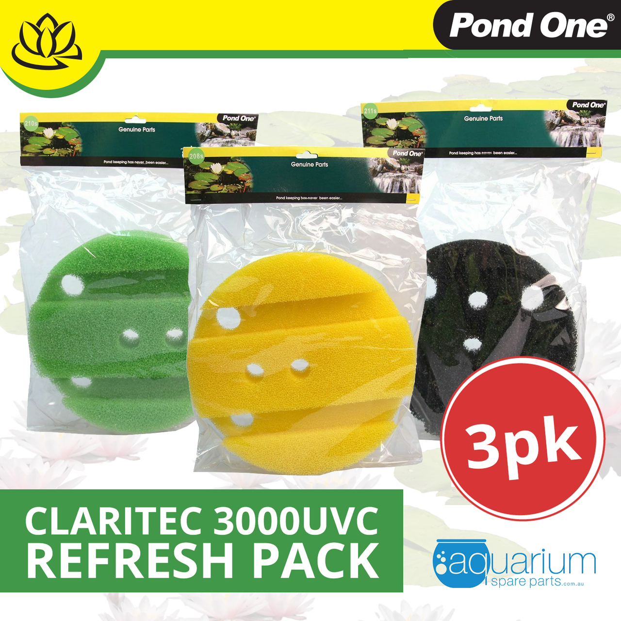 Pond One ClariTec 3000UVC Refresh Pack inc. 208s, 210s & 211s (3pk)