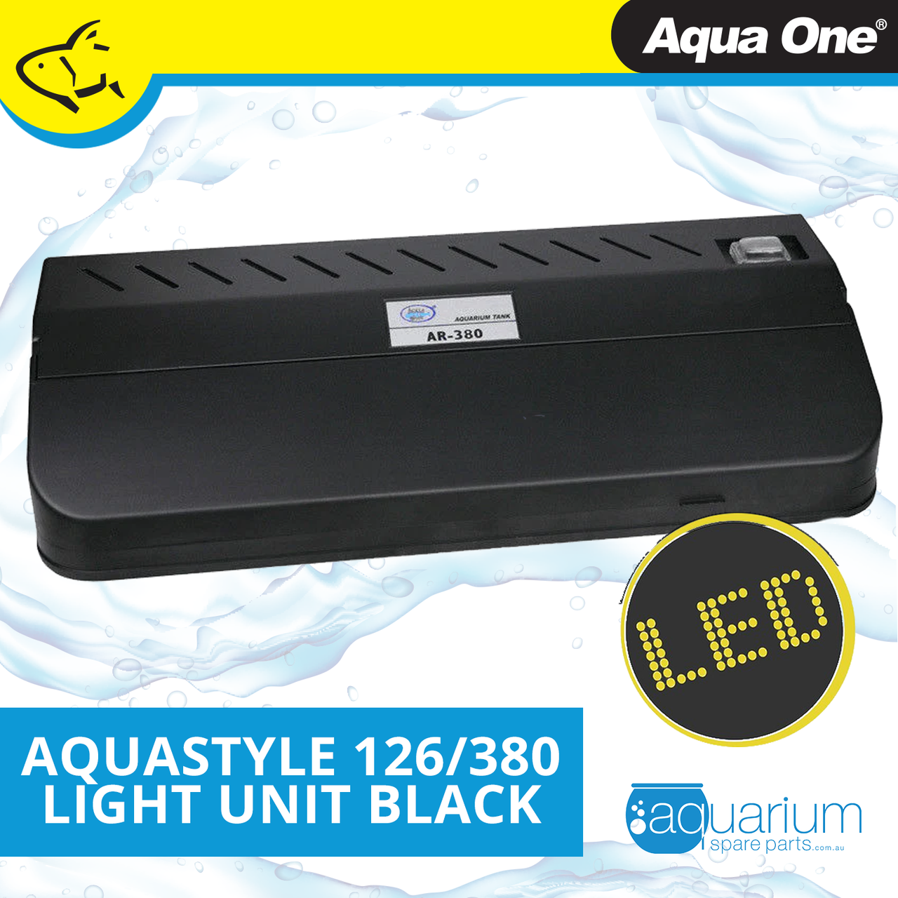 Aqua One AquaStyle 126/380 Complete LED Light Unit Black (10949GBK)