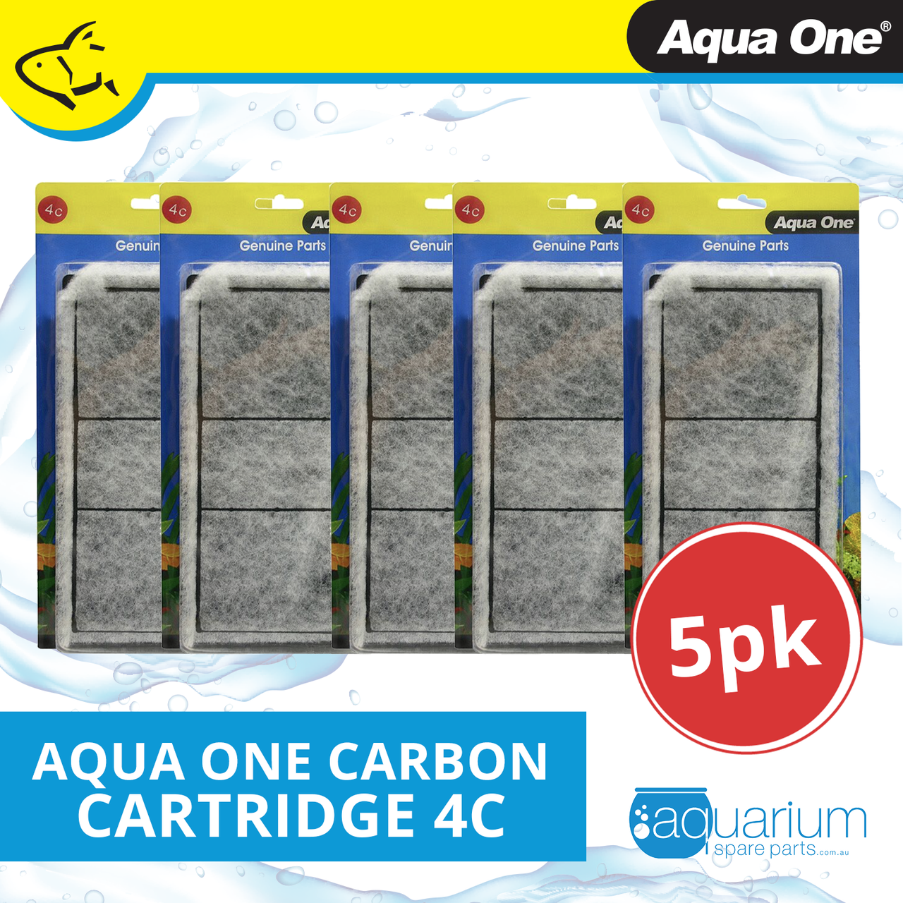 Aqua One AquaStyle 850 Carbon Cartridge 4c BULK BUY 5pk