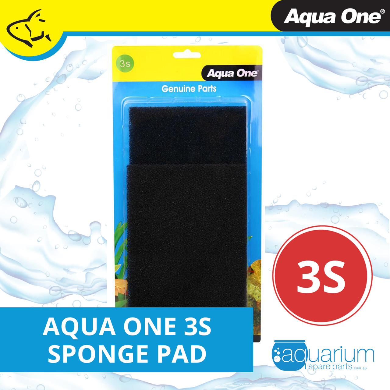 Aqua One AquaStyle 620/620T & AquaMode 900 Sponge Pad (2pk) 3s (25003S)