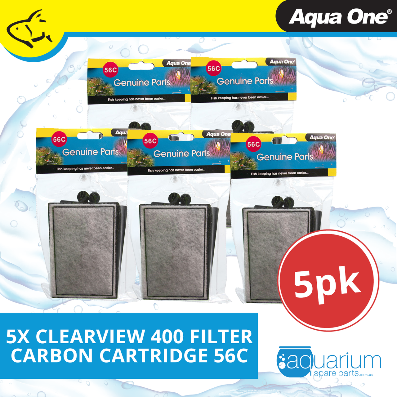 Aqua One ClearView 400 Filter Carbon Cartridge 56c (2pk) BULK BUY 5pk ...