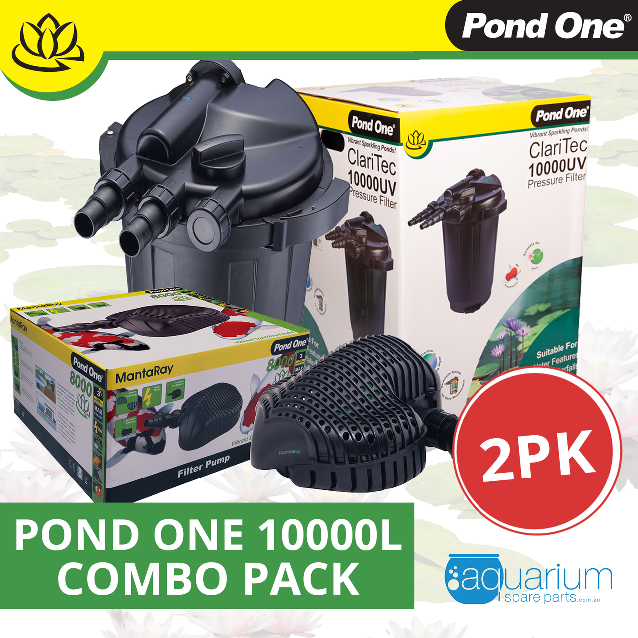 Pond One Claritec/Manta Ray Claritec/Manta Ray 10000L Combo Pack (Up to ...