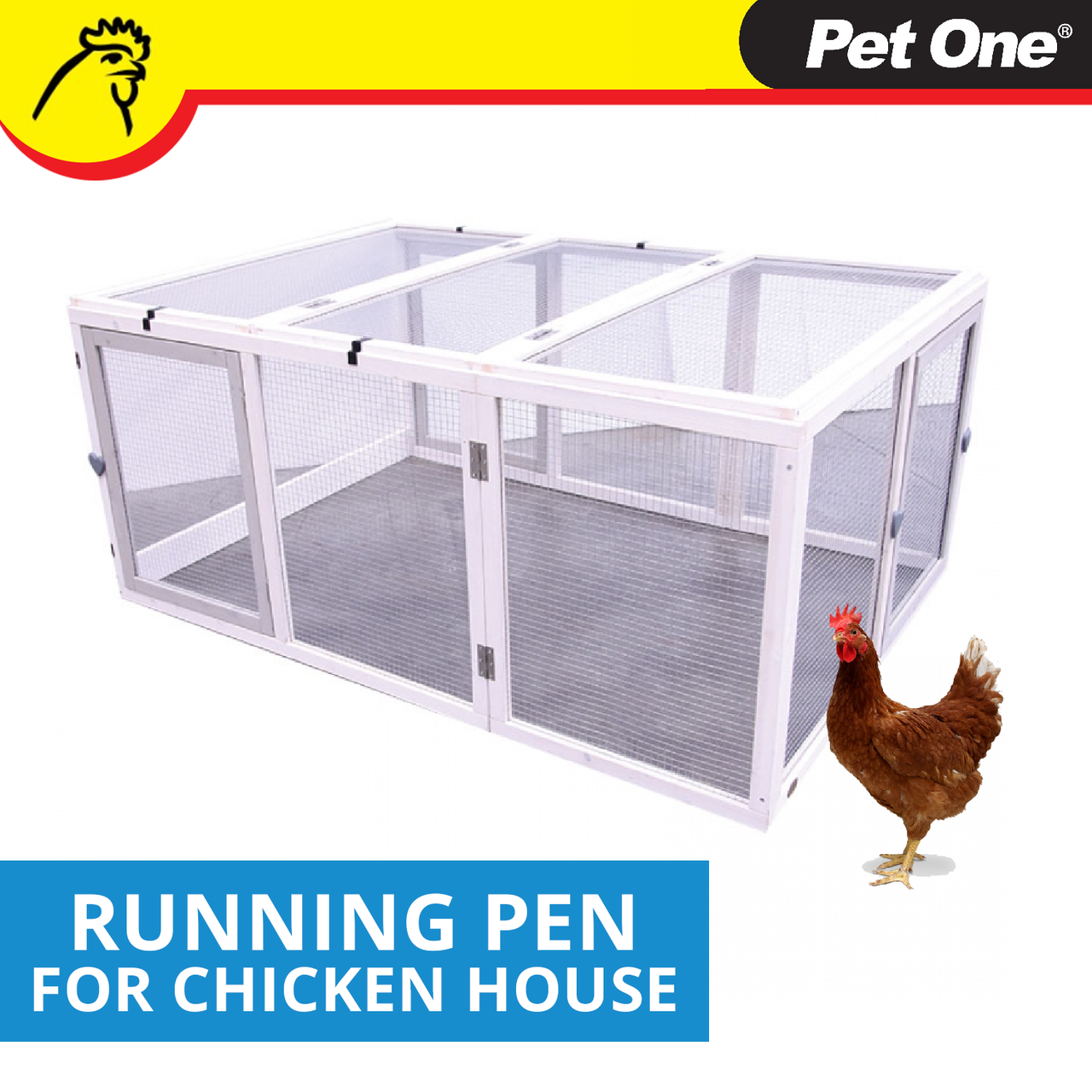 Pet One Running Pen for Chicken House 112 x 159 x 70cm (55589)