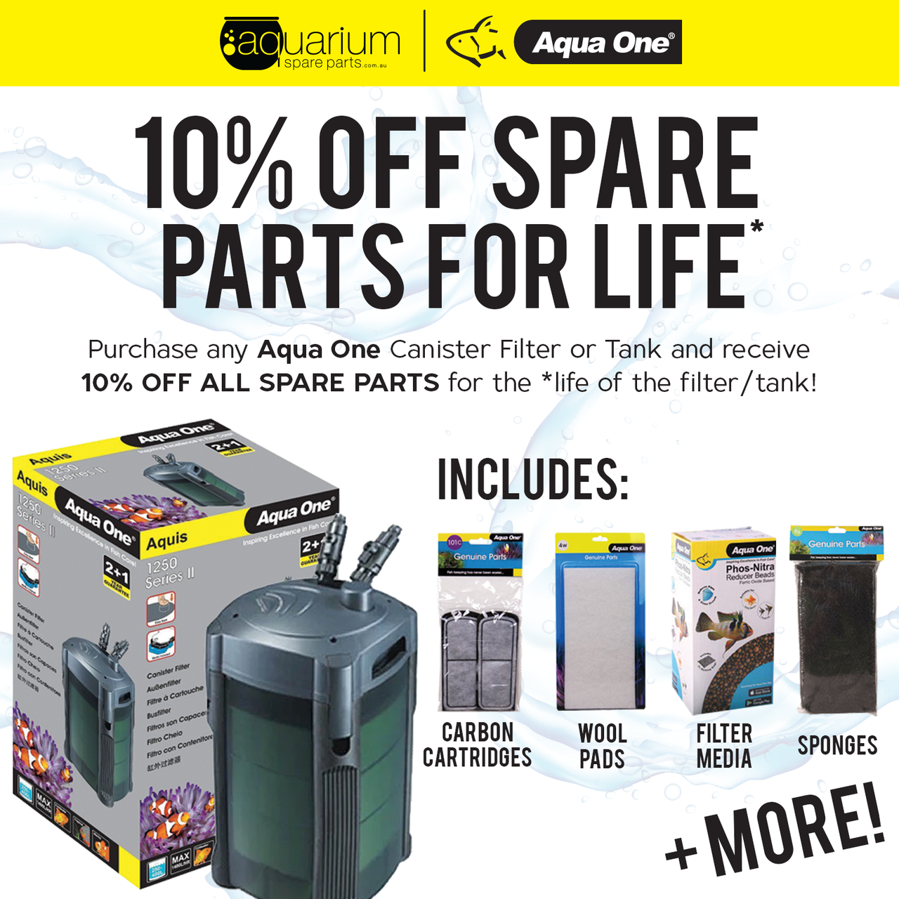 Aqua One Aquis Series II 1250 Ultimate Canister Filter Package (7pk)