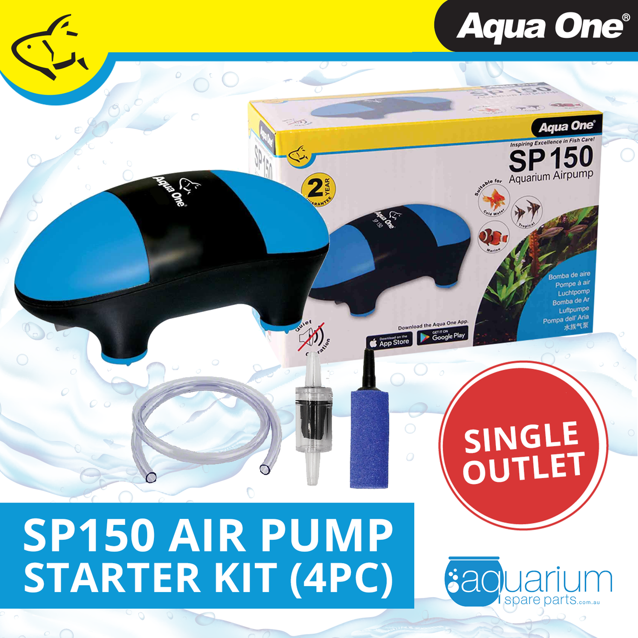 Aqua One SP 150 Air Pump Starter Kit (4pc)