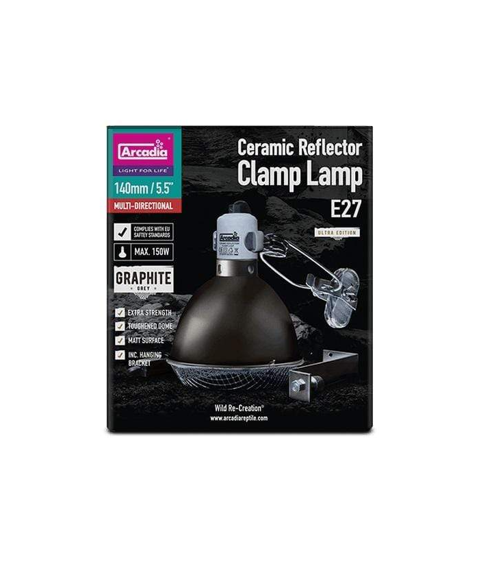 Arcadia Clamp Lamp + E27 Graphite Lampholder - 14cm (MF56745)