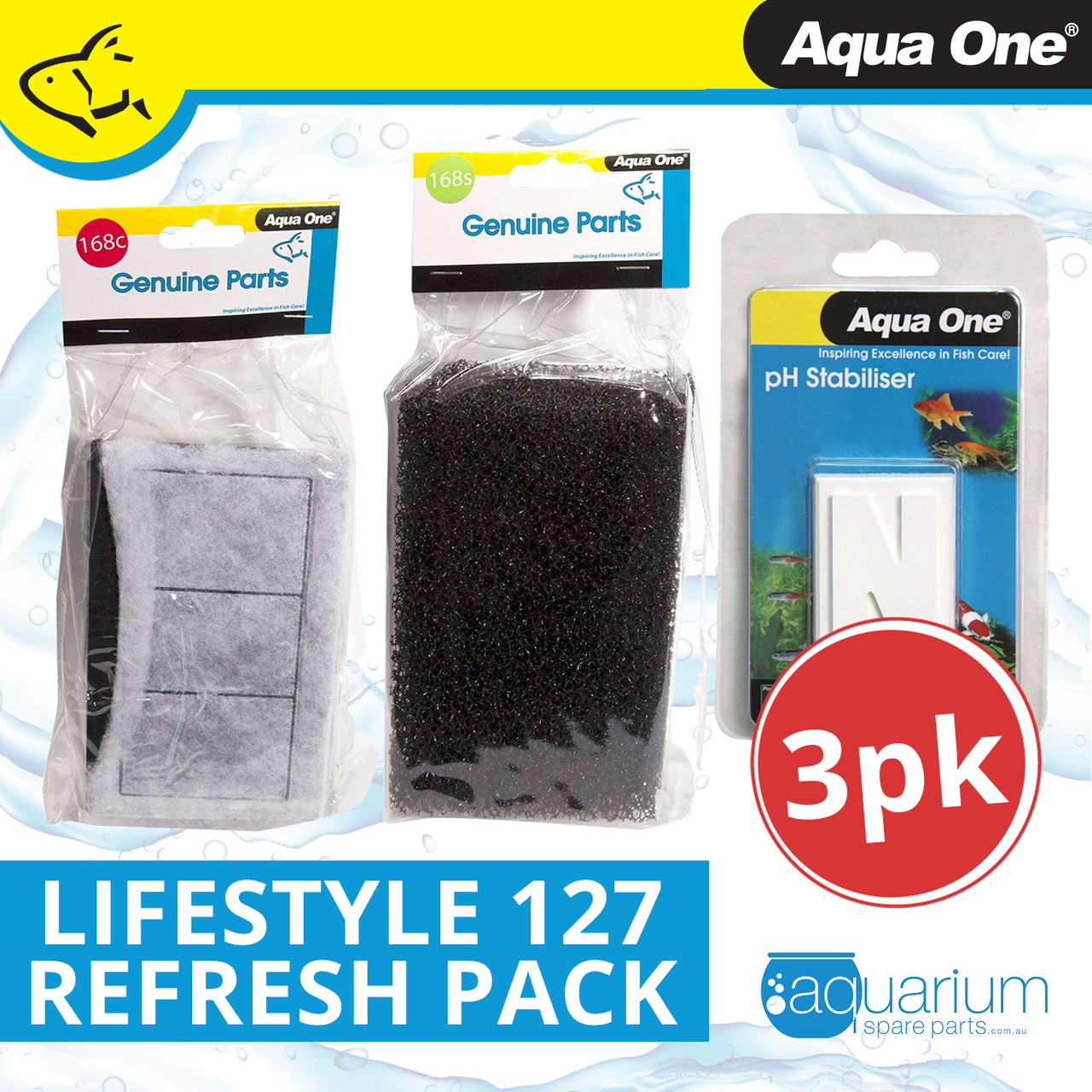 Aqua One Lifestyle 127 Refresh Pack (3pk)