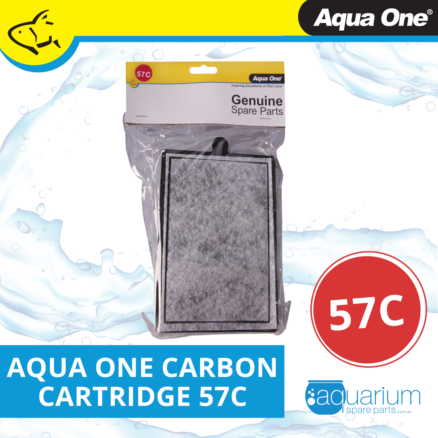Aqua One 280 ClearView & AquaBac 60 Carbon Cartridge 55c (2pk) (25055c)