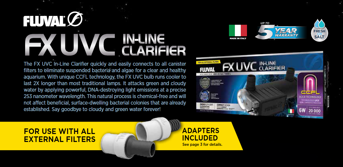 Fluval FX UVC Inline Clarifier Unit 6w