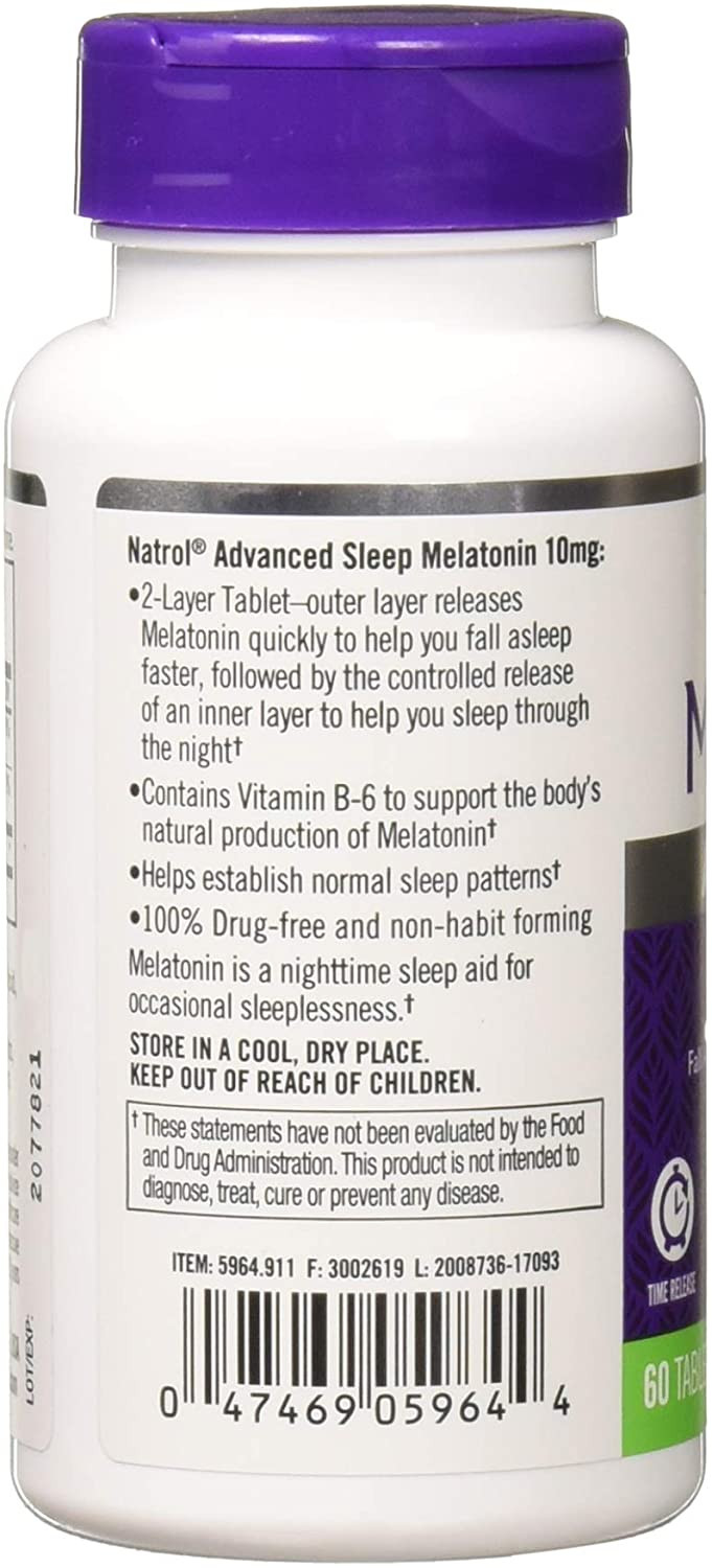 Melatonin 10mg Advanced Sleep - Natrol 60 Tablets