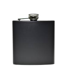MTR 6 oz Black Matte Groomsman Flask Customizable