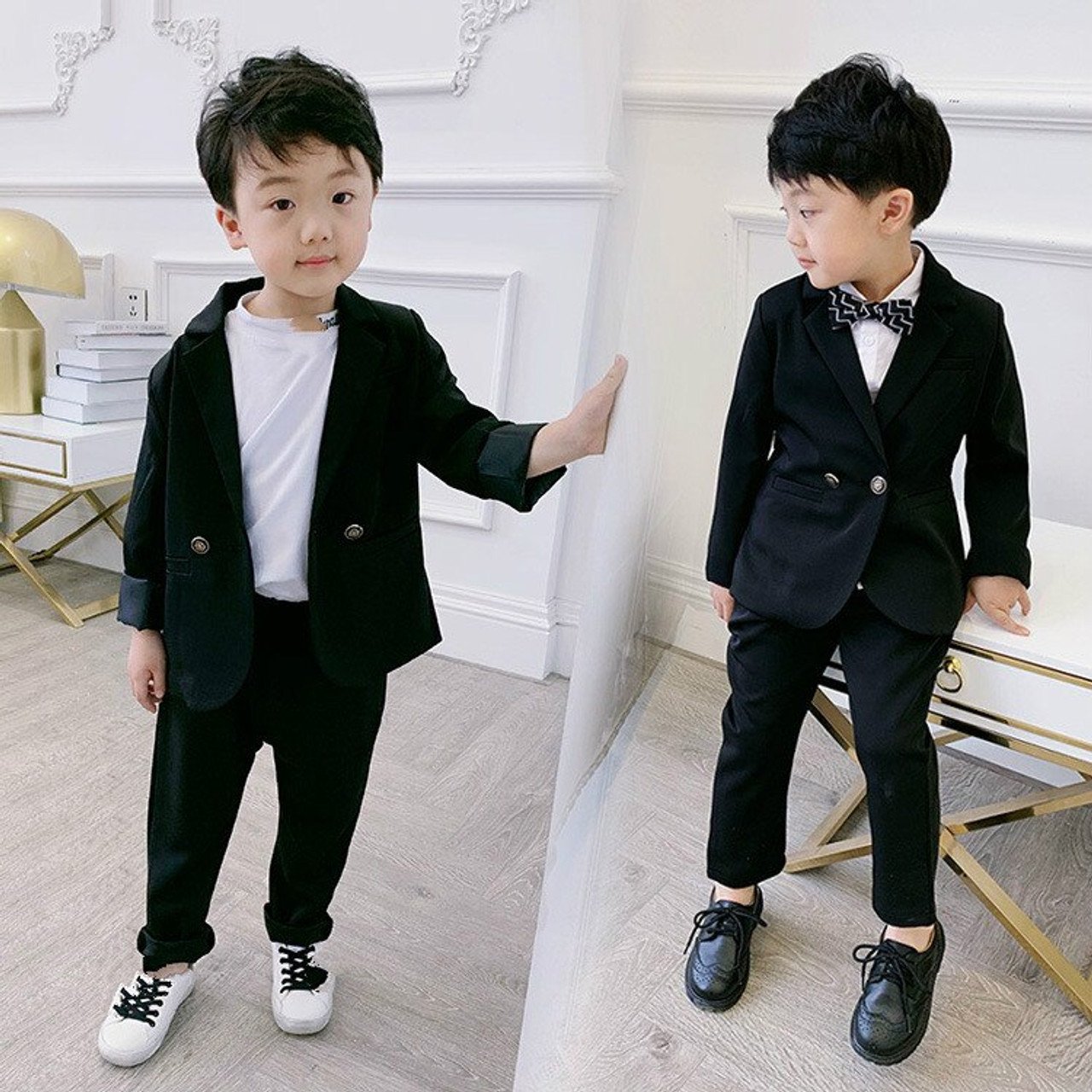Queenline Kids Gentleman Wedding Formal Suits Boys Party Wear 2pcs 