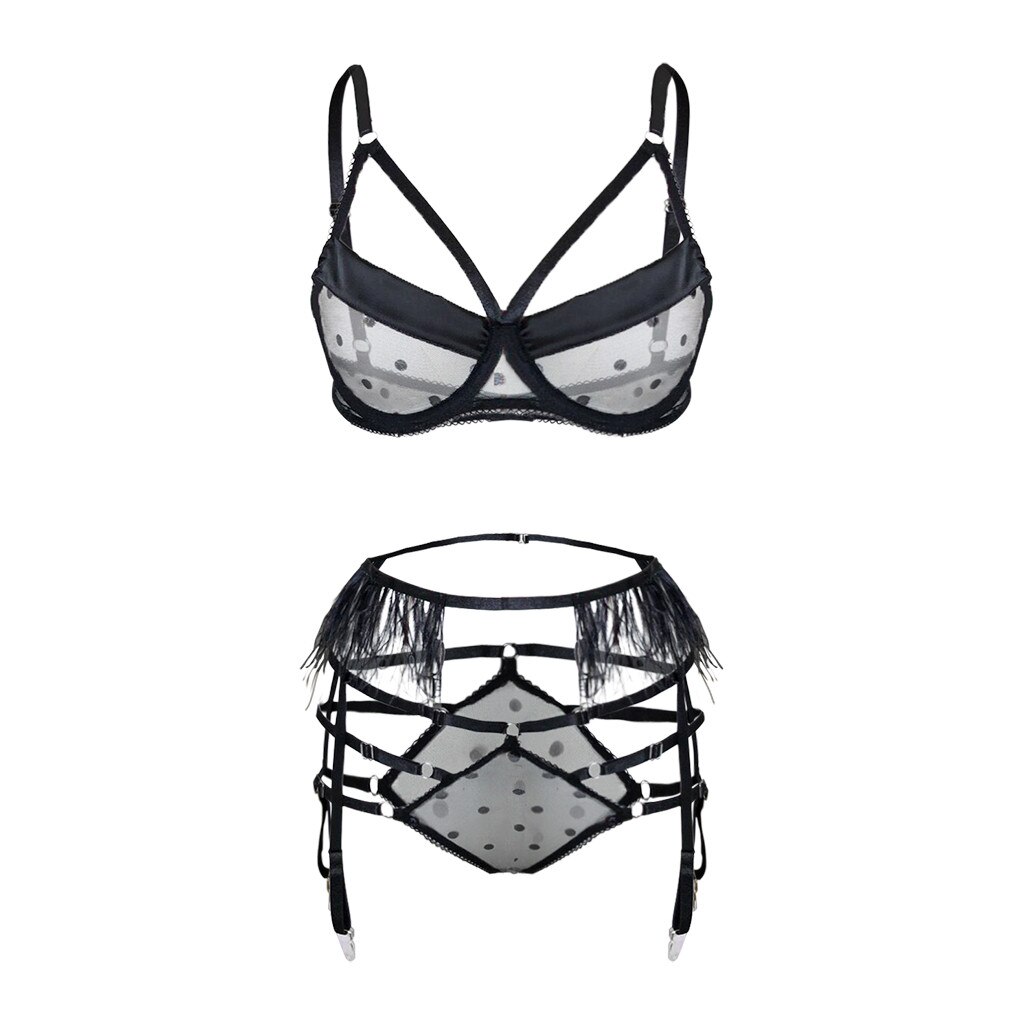 QueenLine 2020 Sexy Exquisite Lace Lingerie Bra+Garter+Briefs Set ...