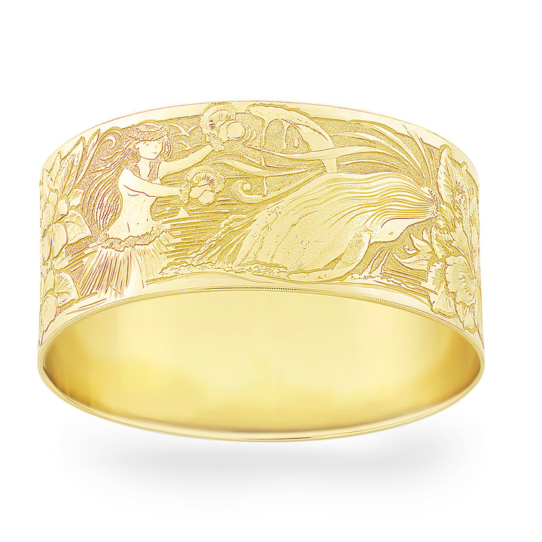 14K Hawaiian Scenes of Aloha Bracelet| Royal Hawaiian Heritage Jewelry