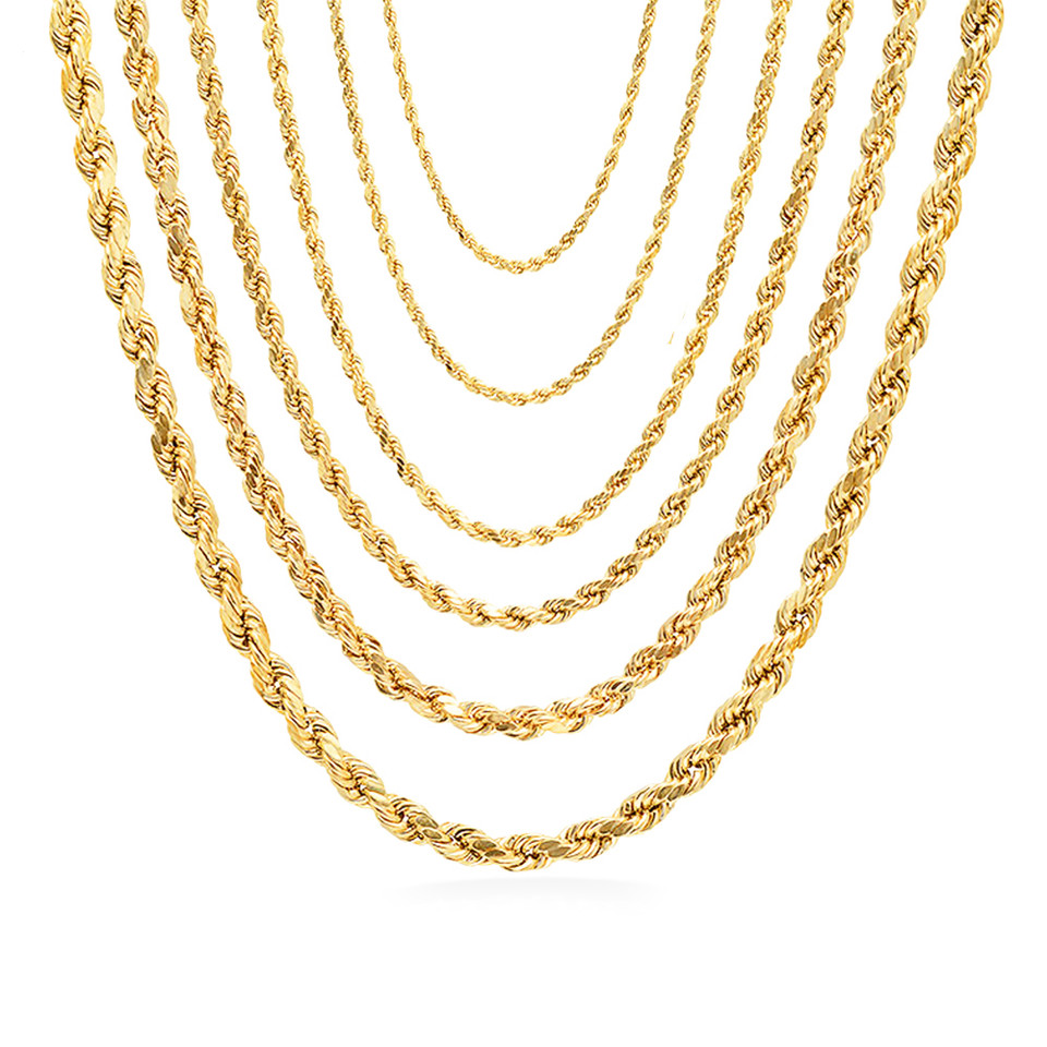 14K Diamond Cut Rope Chain| Royal Hawaiian Heritage Jewelry