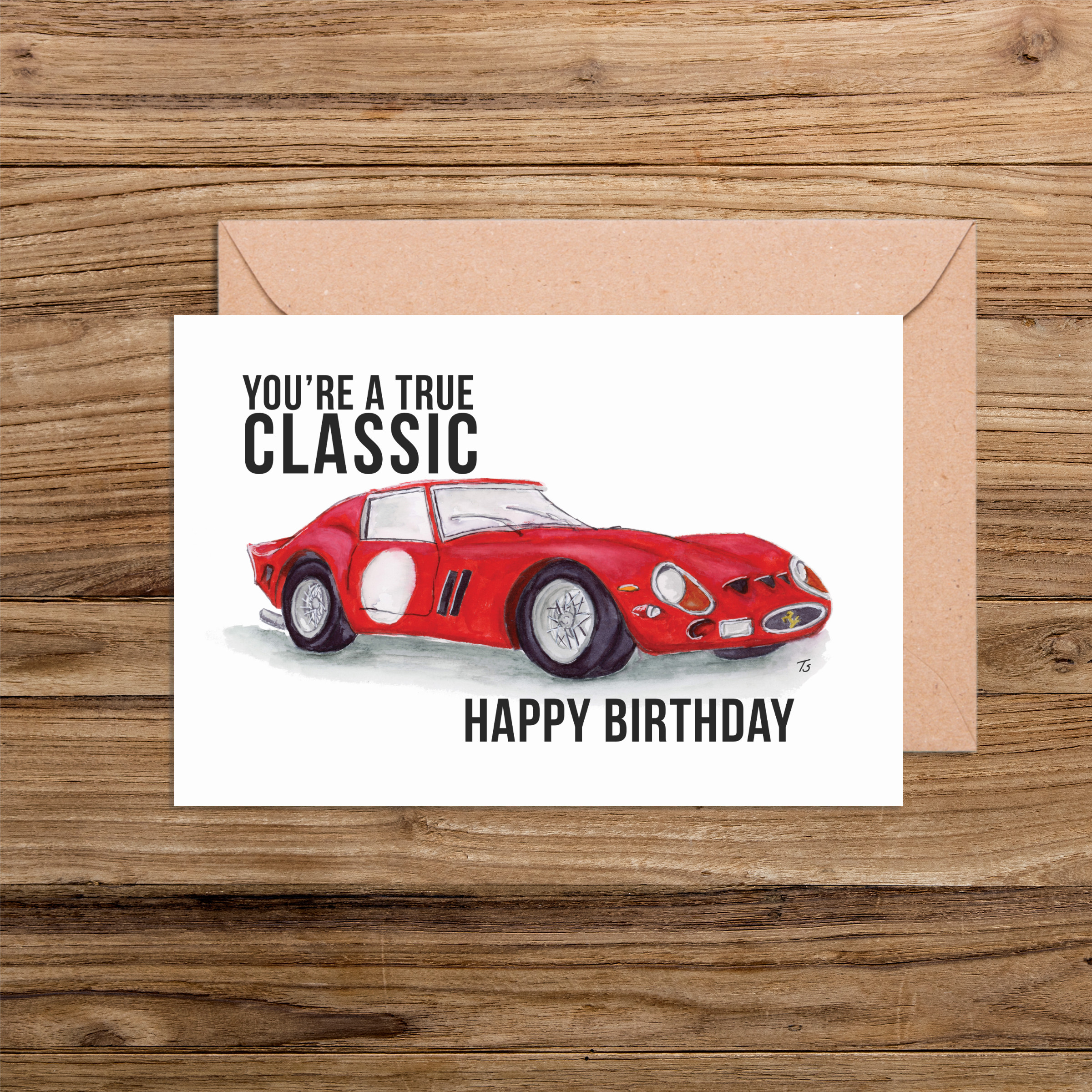 Happy Birthday Ferrari GTO You're a Classic Card | Typhoon Studios
