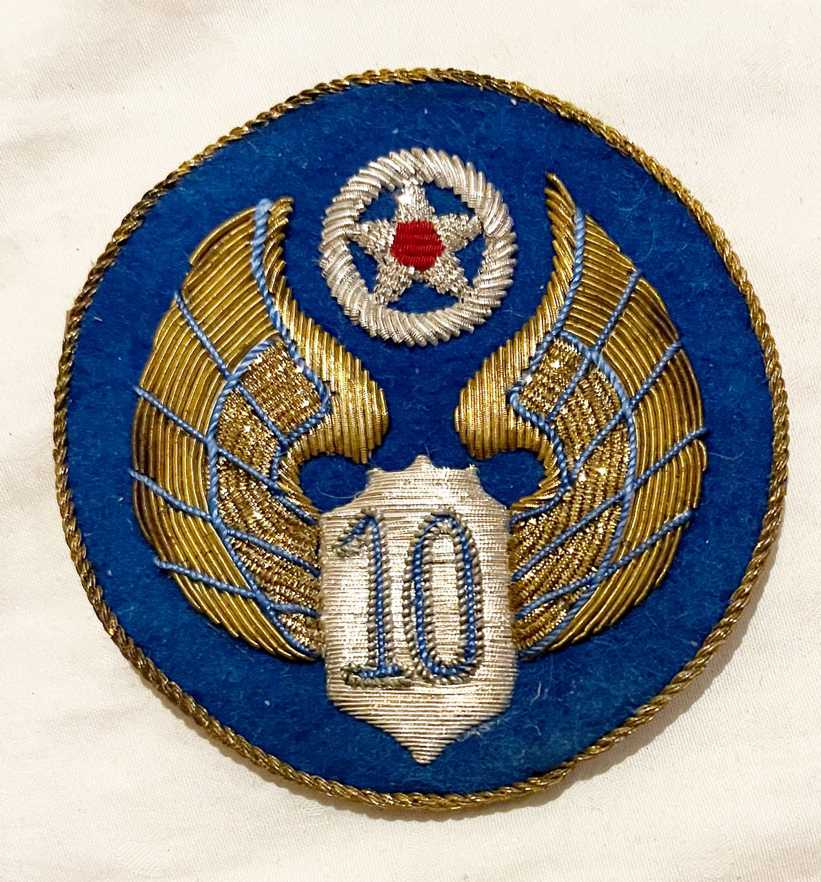 SOLD, Ww2 us 10th Air Force bullion patch